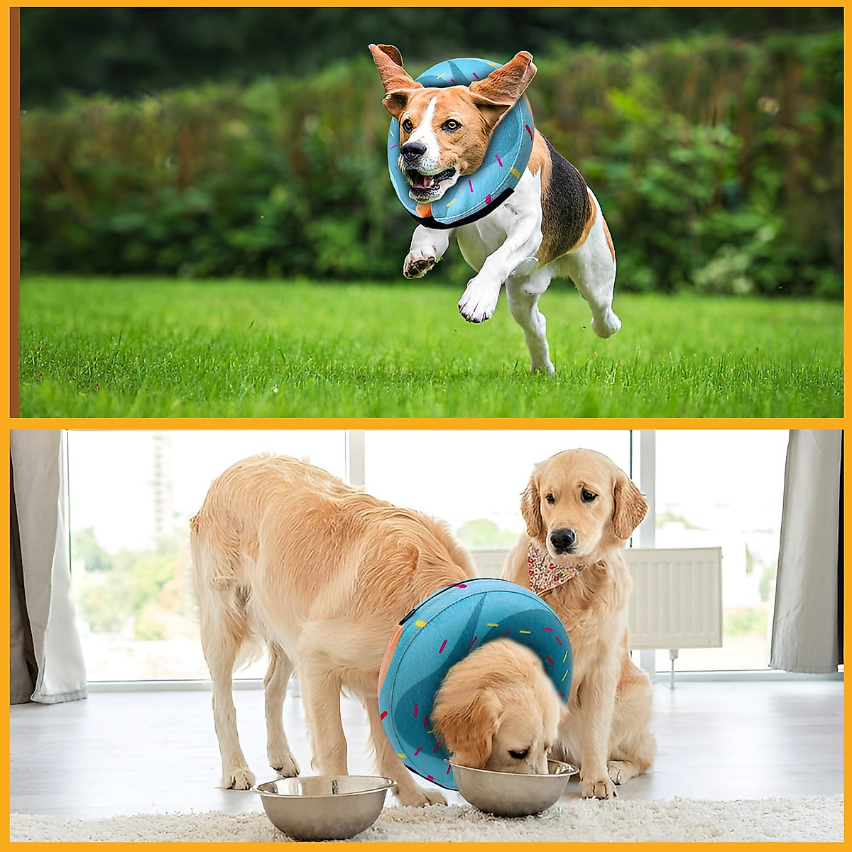 Kremboss Donut Soft Dog Cone Collar - Maintains Clear Vision, Comfortable Inflatable Cone for Dogs to Stop Licking, Machine Washable Dog Cone Alternative After Surgery, Dog Cones for Large Dogs