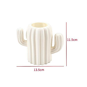 Faddare Cactus Pen Holder, Cactus Pen Pencil Container Desktop Supplies, Office School Stationery Desk Organizer Storage Box, Makeup Brush Holder for Student Multifunction Storage Box(Blue)