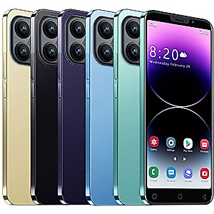 PrzSay Cheap Mobile Phone, 5.0" IPS Display, Android 8.1, Dual SIM, Dual Cameras, 1GB RAM+8GB ROM (Expandable to 128GB), Support: WiFi, Bluetooth, GPS 3G Smartphone (i14Pro-Golden)