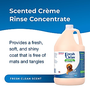 Pet-Ag Fresh ’n Clean Scented Creme Rinse, Classic Fresh Scent (7:1 Concentrate) - 1 Gallon - Conditions Coat and Moisturizes Skin with Vitamin E & Aloe Vera - Soap Free