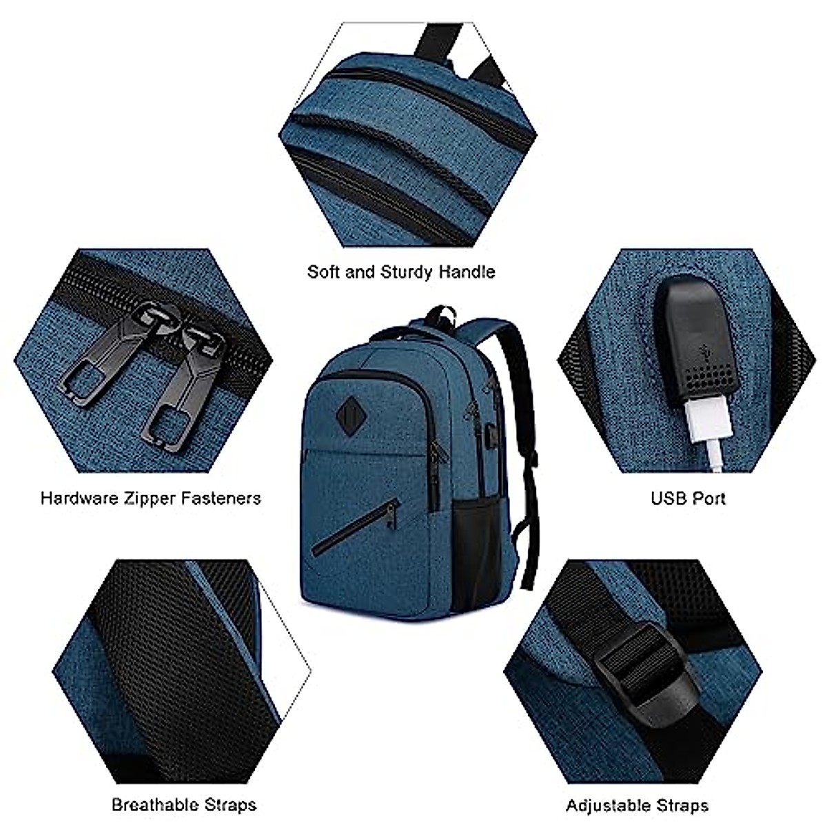 BIKROD Backpack for Boys Men, School Backpack for Teens Girls, Lightweight Casual High School Bookbag, Daily-use Travel Laptop Backpack with USB Charging Port Fits 15.6 Inch Notebook