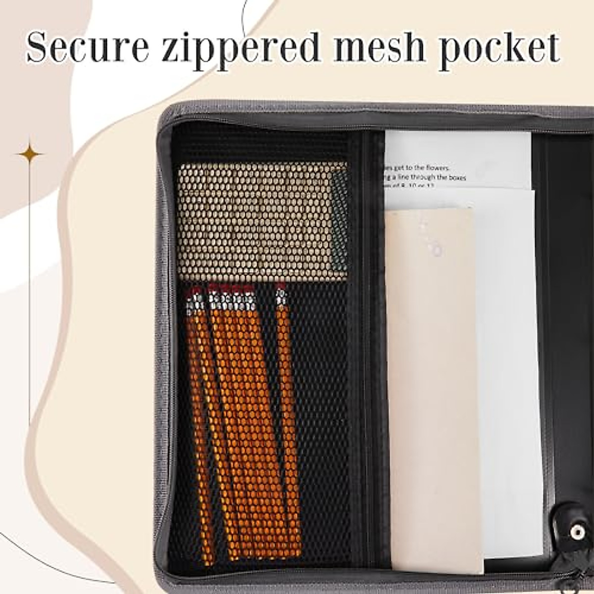 Cholemy 5 Pack 3 Ring Zippered Binder 1 in Portfolio Organizer for 9" x 12'' Documents Binder with Zipper Business Checkbook Binder for School Check Document Paper Notes, 200 Sheet Capacity (Black)