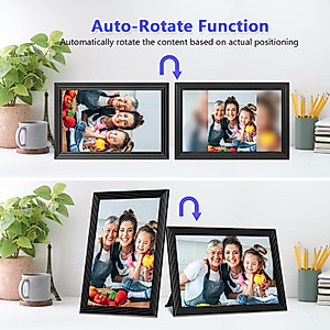 2024 Newest FRAMEO Digital Photo Frame, 10.1 Inch WiFi Digital Picture Frame with IPS HD Touch Screen 1280x800, Auto-Rotate, Easy Share Photos or Videos via FRAMEO APP (Black)