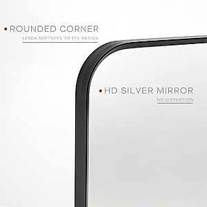 Minuover 20" x 30'' Pivot Rectangle Bathroom Mirror Tilting Beveled Black Metal Framed Vanity Mirrors for Wall (20" x 30", Matte Black)