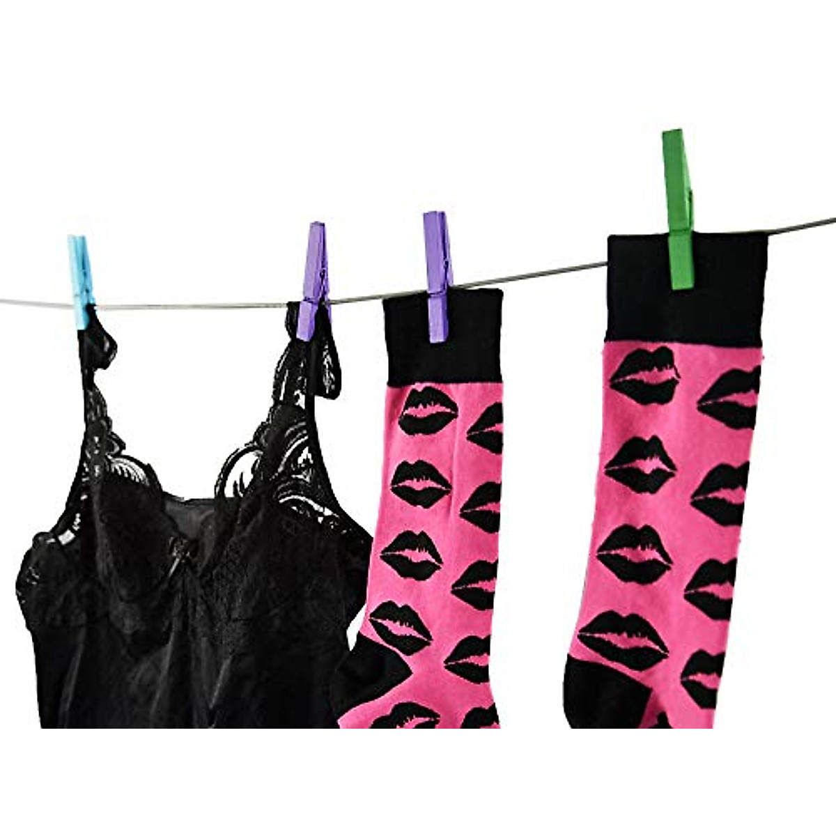 Home-X Set Large Colorful Heavy-Duty Wooden Clothespins Set of 24-8 Colors-3”L