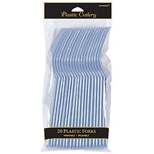 Amscan Pastel Blue Plastic Forks, 20 Ct.