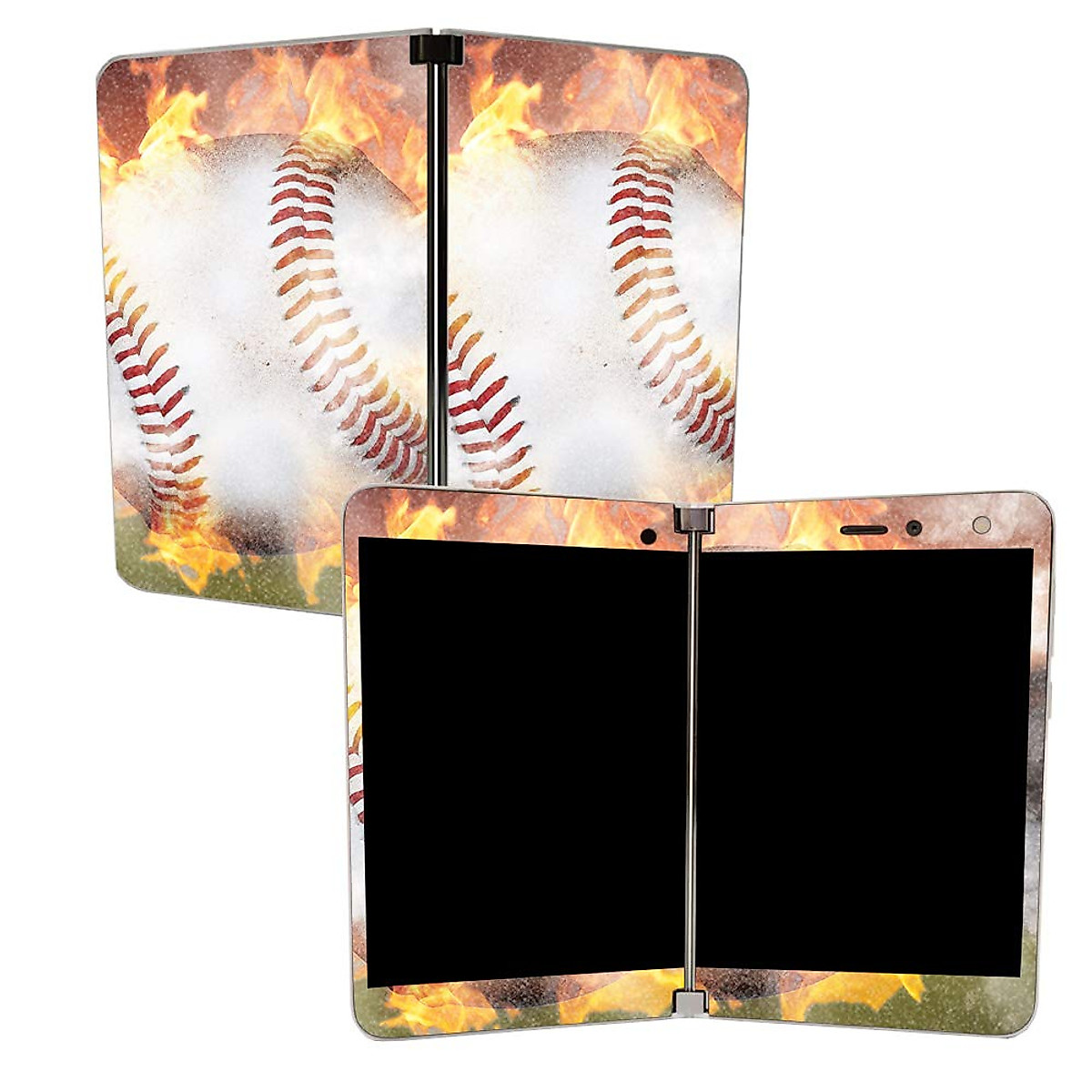 MightySkins Glossy Glitter Skin for Microsoft Surface Duo - Fastball | Protective, Durable High-Gloss Glitter Finish | Easy to Apply, Remove, and Change Styles | Made in The USA