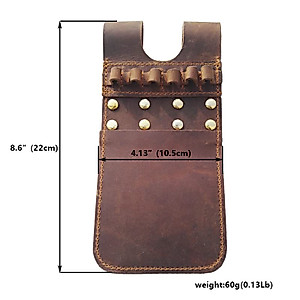 AMEYXGS Archery Pocket Arrow Quiver Leather Arrow Holder Portable Arrow Training Carrier Bag for Shooting Hunting Accessory (brown)