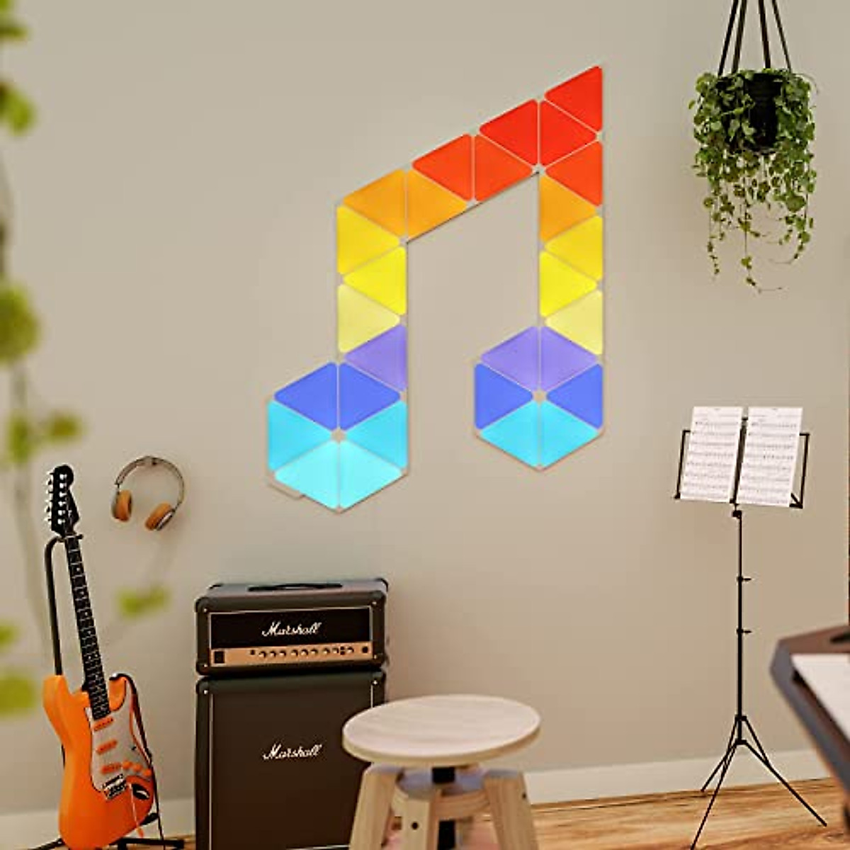 Nanoleaf Shapes WiFi and Thread Smart RGBW 16M+ Color LED Dimmable Gaming and Home Decor Wall Lights Smarter Kits (Triangles Smarter Kit (7 Pack)