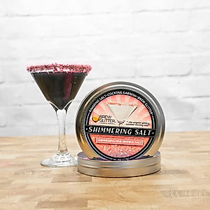 BREW GLITTER Shimmering Pink Cocktail Rimming Salt, Drink Rimmer for Beverages, Cocktails, Margaritas, Drinks, Kosher Certified, Vegan (4 oz, Shimmering Pink)