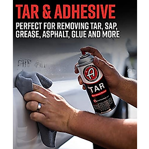 Adam's Tar 9oz - Heavy Duty, Concentrated Road Tar & Adhesive Remover | Remove Rubber Streaks, Badges, & Grime from Your Paint, Wheels, Rims, and Other Exterior Surfaces