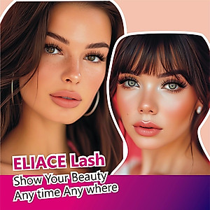 Eliace False Eyelashes Kit, Cat Eye Mink Lashes 50 Pairs Super Value Pack with 5 Stylish Styles, Volume 3D Faux Mink Lashes Curly & Full, Fake Eyelashes for a Natural Look, Eye Lashes Sets Pack