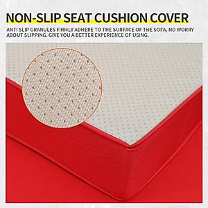 Lviden 7 Pieces Outdoor PE Wicker Furniture Set Patio Rattan Sectional Conversation Sofa Set with Red Cushions and Glass Top Table