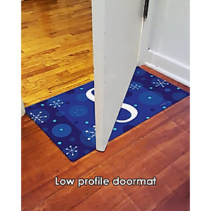 Toland Home Garden 800164 Winter Snowflakes Monogram S Winter Door Mat 18x30 Inch Personalized Outdoor Doormat for Entryway Indoor Entrance