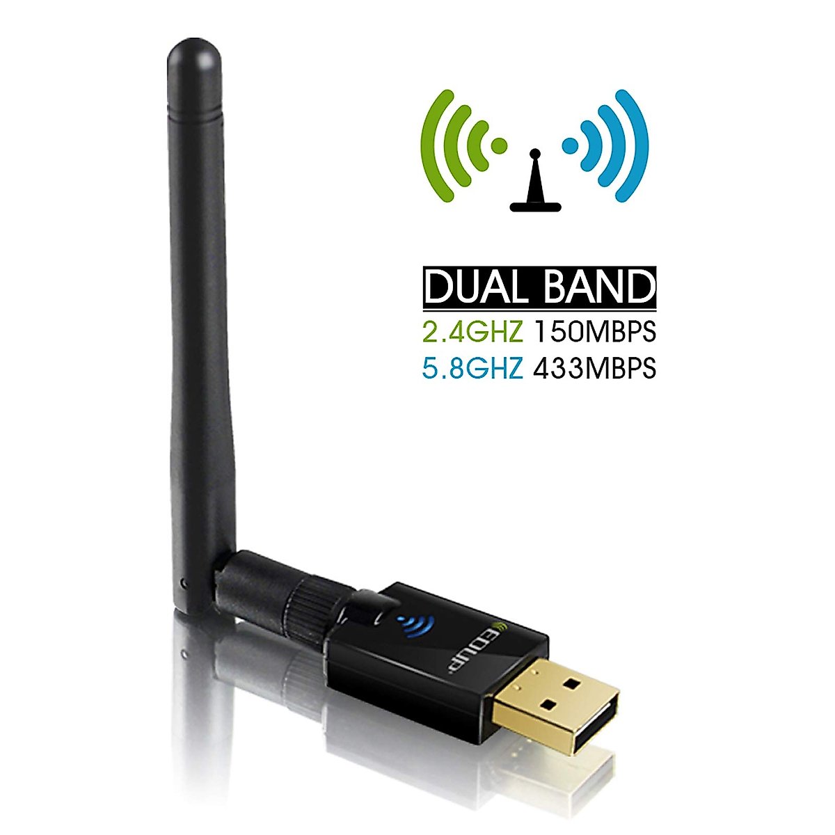 USB Wifi Adapter AC600Mbps with Wi-Fi Antenna for Laptop Desktop PC,Dual Band 5.8G/2.4Ghz Wireless Network Adapters Compatible OS with Windows XP/Vista/ 7/8.1/8 /10 / and Mac Os X 10.6-10.15