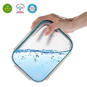 KERUITA [5-Pack,36 OZ Glass Bowl Meal Prep Containers - Glass Storage Containers with lids - Glass Lunch Bowl Airtight Leakproof Bento Box (1 Compartment)