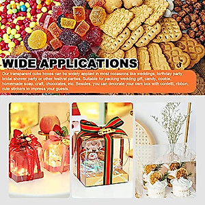 Tanstic 30Pcs Plastic Clear Favor Boxes for Gifts, 3 Sizes Clear Gift Boxes Transparent Cube Boxes Candy Gift Box Plastic Gift Boxes for Dessert Candy (2.3x2.3x2.3 inch, 3.1x3.1x3.1 inch, 4x4x4 inch)
