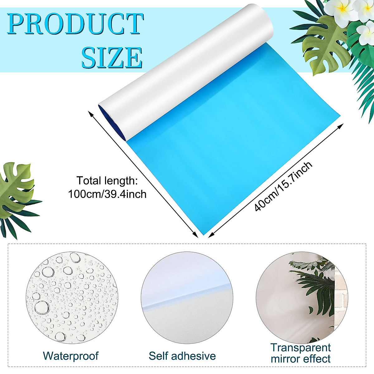 Amyhill Carnival Mirror, Self Adhesive Funhouse Mirror, 16 x 39 Inch Fun Mirror Wall Halloween Circus Birthday Party Supplies Decorations Props Games