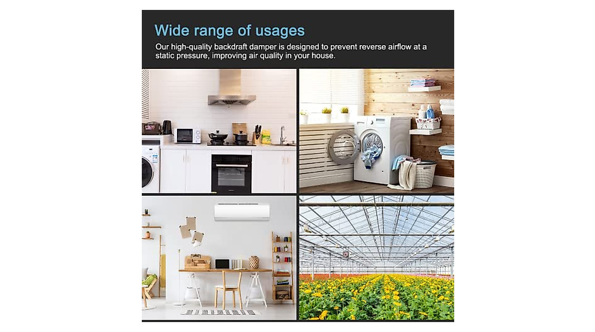 Hon&Guan 10" Backdraft Damper | Prevent Airflow Backflow