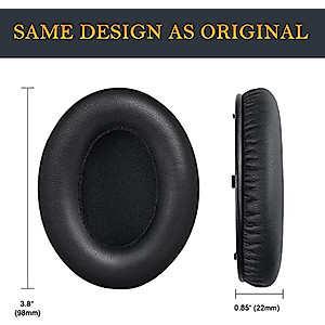 SOULWIT Replacement Ear Pads Cushions for Monster Beats Studio 1.0 (1 st Gen) Headphones by Dr. Dre, Earpads with Soft Protein Leather (Black)