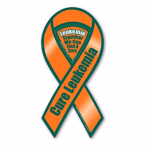 Cure Leukemia 2-in-1 Ribbon Magnet by Magnet America is 8" x 3.875" Made for Vehicles and Refrigerators