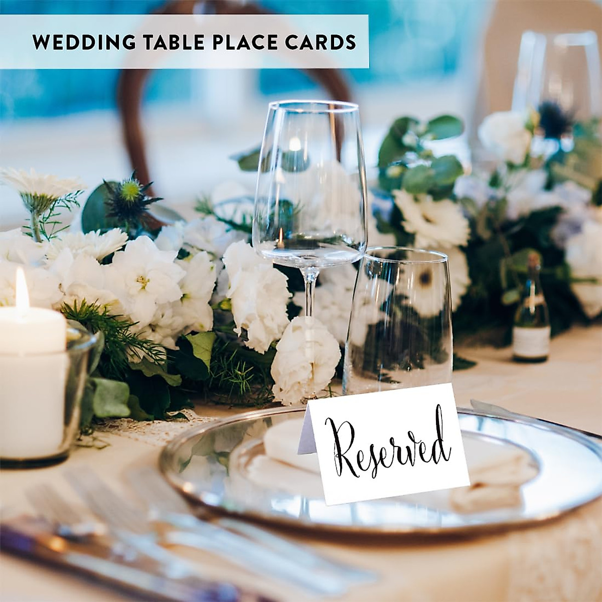 Andaz Press Table Tent Place Cards On Perforated Paper, Formal Black And White, Reserved, 20-Pack, Placecards Table Settings Reserved Table Signs Reserved Seating Signs Reserved Signs For Tables