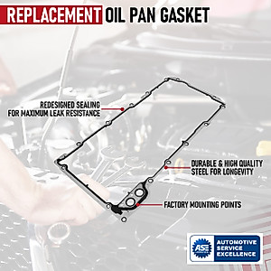 Replacement Oil Pan Gasket - Replaces 12612350, OS30693R, PG3165, Compatible with Buick, Cadillac, Chevrolet, GMC, Hummer, Isuzu & Pontiac Vehicles - Rainier, Escalade, Avalanche, Sierra, Silverado