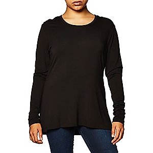 Soft Crew Neck Workwear Originals Underscrub Long Sleeve Tee Shirts for Women 4881, L, Black
