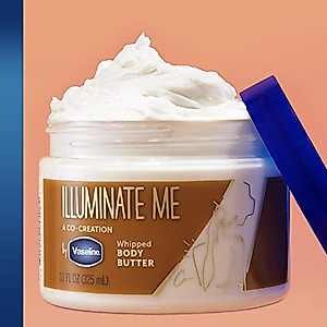 Vaseline Illuminate Me Body Butter Created for Melanin Rich Skin Whipped Body Butter Provides 24 Hour Moisturization for Dry Skin 11 oz