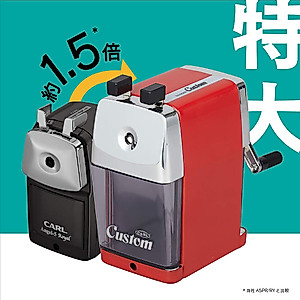 CARL Pencil Sharpener, CC-2000, Black, 5-Point Selector. Manual, Quiet for Office and Home Desks, School Classroom, CUI19018