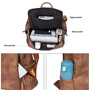 CLUCI Leather Backpack Purse for Women Convertible Large Travel Ladies Designer Fashion Casual Shoulder Bag