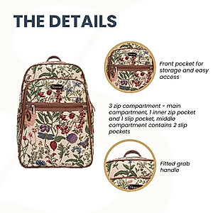 Signare Tapestry backpack purse for Women computer backpack bookbags for women with Morning Garden Design (BKPK-MGD)