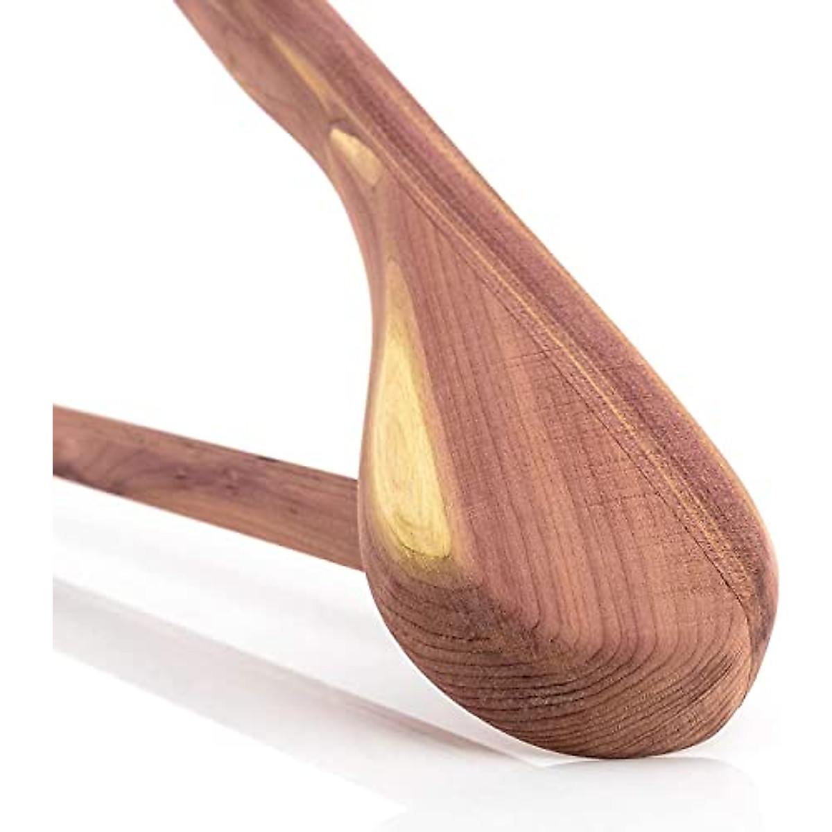 HANGERWORLD 5 Cedar Wood 17.7inch Suit Hangers with Broad Shoulders and Non-Slip Ridged Trouser Bar