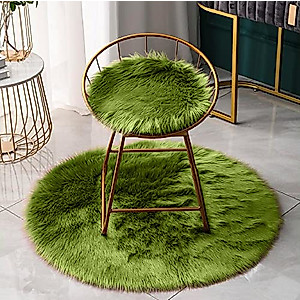 Faux Fake Fur Long Pile Luxury Shaggy Square Patches/Craft, Sewing, Cosplay, Costume, Decorations/Sold by Piece (Olive Green, 15" X 15")