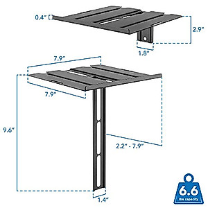 MOUNT-IT! Floating TV Shelf [6.6 lbs Capacity] [Dual Installation - Wall or TV] Single Shelf Mount for Television Components, DVD Players, Streaming Devices, Speakers, and Cable Box (Black)