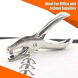Hole Puncher, 6 Pack, 8 Sheet Capacity, Silver Color, Paper Punch for Paper, 1 Hole Punch,