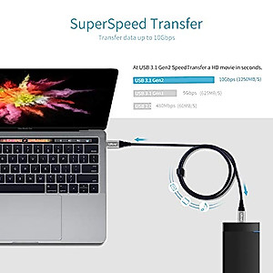 Short USB C to USB C Cable Up to 10Gbps Data Transfer - 1FT,LDLrui USB C 3.1 Gen 2 Cable Supports 100W Charging 4K Video Output Monitor, for MacBook Pro, Galaxy S21, iPad Pro, Samsung T7 SSD, and More