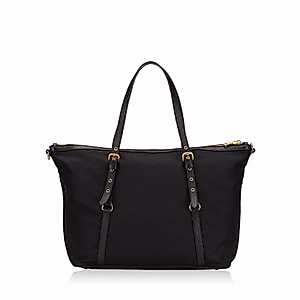 Prada Tessuto Black Nylon Leather Trim Shopping Tote Handbag 1BG253