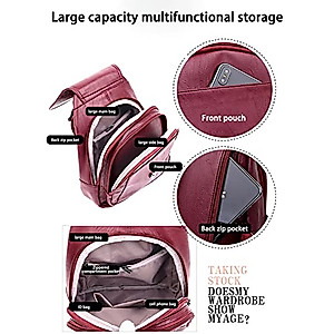 DevilAngel Soft Genuine Leather Backpack for Women,Large Capacity Satchel Shoulder Crossbody Handbags for Office Shopping Trip