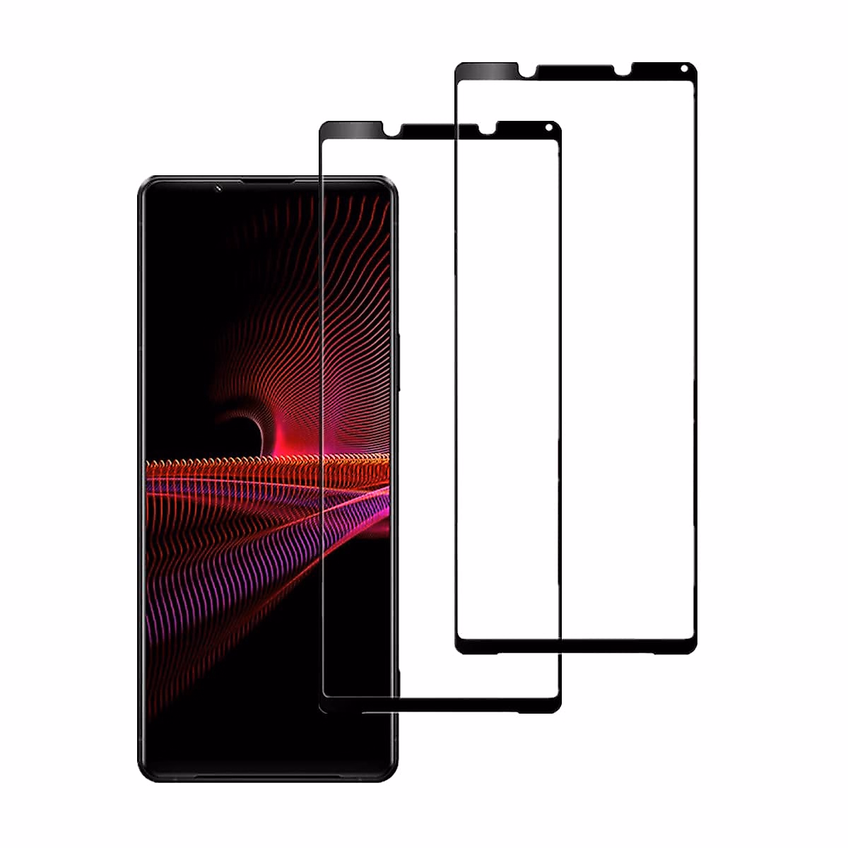 VIESUP for Sony Xperia 1 III 3D Curved Screen Protector, [2Pack] High Clear Anti-Scratch Screen Tempered Glass for Sony Xperia 1 III