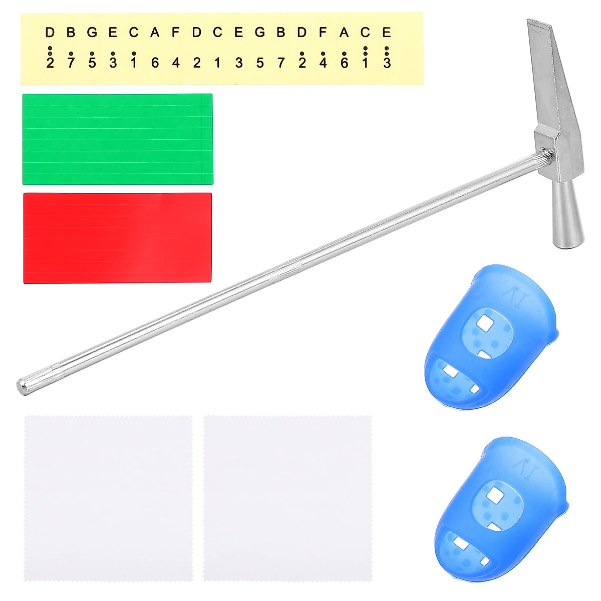 22pcs Finger Piano Accessory Kit Tuning Hammer Kalimba Thumb Sleeve Scale Stickers Cleaning Cloth Musical Instrument Accessories