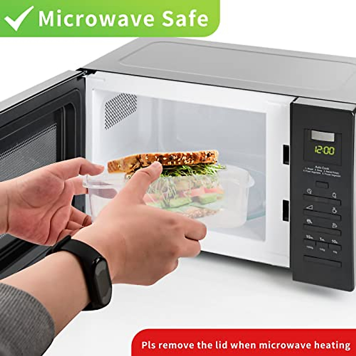 GEIKR 17 Pack Stackable Food Storage Containers with Lids, BPA-Free Plastic Meal Prep Container Reusable, Refrigerator & Freezer & Microwave & Dishwasher Safe Kitchen Organizer