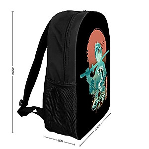 Qtubzad 2PCS Anime Backpack with Lunch Bag,3D Print Backpack 17 Inch,Portable Cartoon Lunch Box for Outdoor/Work/Travel