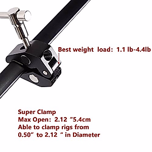 QYXINC 2Pack Super Clamp with 1/4 and 3/8 Thread Camera Clamp Mount，Crab Clamp Rod Clamp Clip for Cameras, Rods, Lights, Hooks, Shelves, Cross Bars, etc