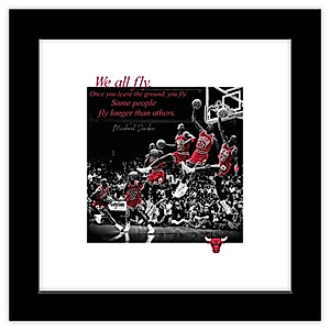 Trends International Gallery Pops Michael Jordan - Quote We All Fly Wall Art Wall Poster, 12" x 12", Black Frame Version