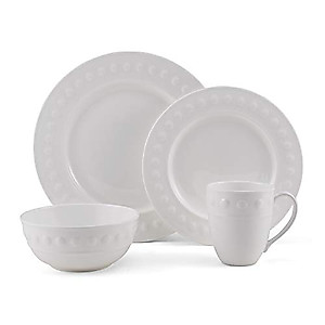 Mikasa Eden Chip Resistant 16-Piece Dinnerware Set, Service For 4, White