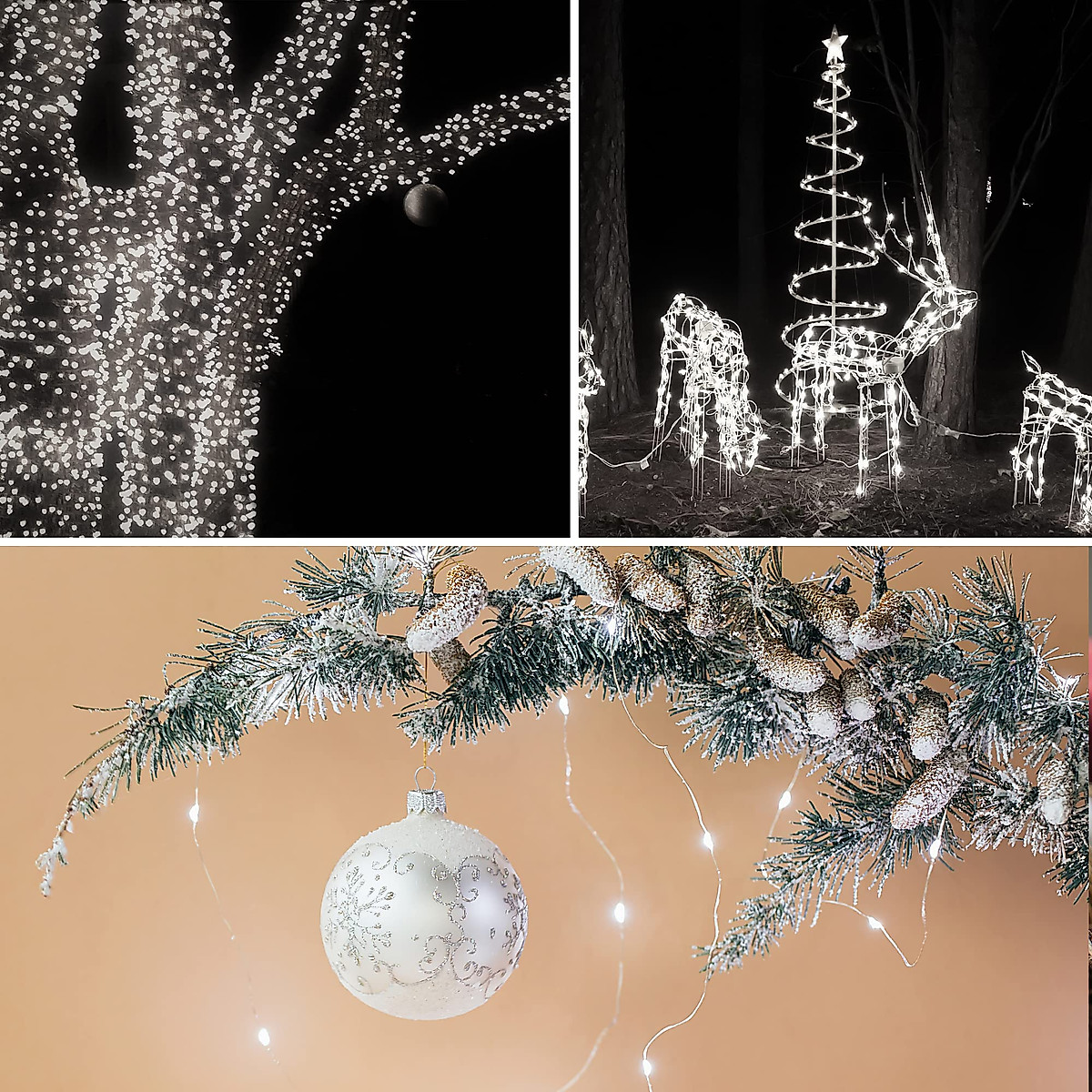 BETELNUT 2 Pack Each 72FT 200LED Solar String Lights Outdoor Garden Waterproof W/ 8 Lighting Modes, Durable Fairy Lights Twinkle Lights for Home Decor Patio Garden Wedding Party (Cool White)