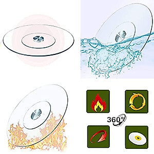 32inch Rotating turntable Glass Lazy Susan for kitchen Dining Table tabletop 9mm thick round Transparent glass Rotating Tray Serving Plate explosion-proof tempered glass 80cm