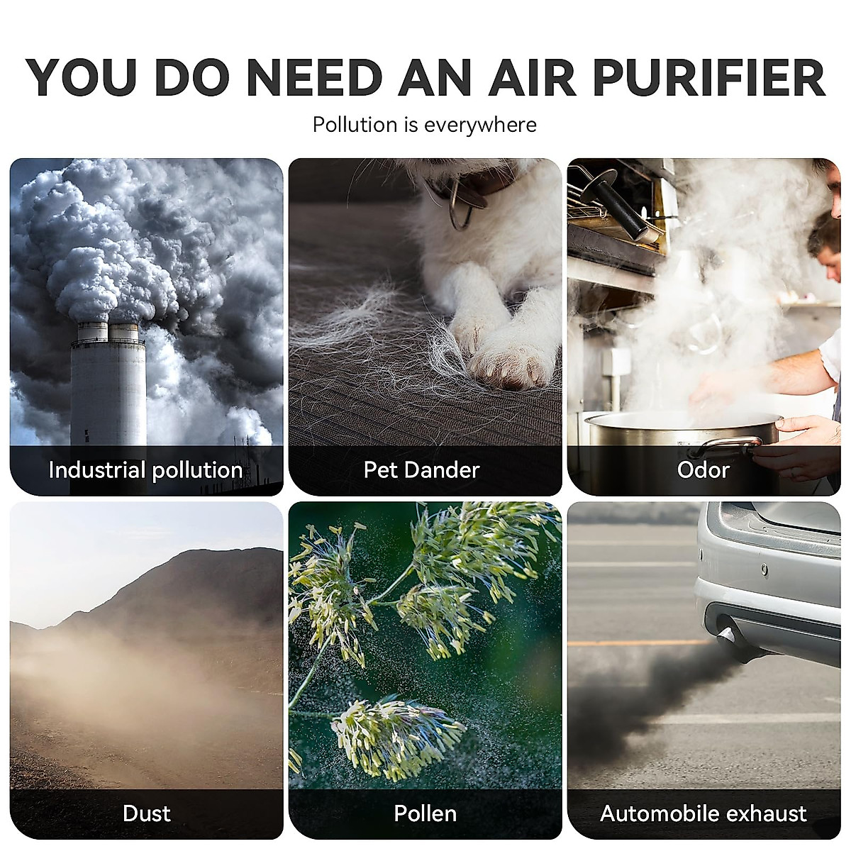 VENDFO Air Purifiers for Bedroom, H13 HEPA Air Purifiers - 24dB Ultra-Quiet Sleep Mode, 360° Outlet Air Cleaner, 99.97% Particle Capture - Perfect for Home, Smoker, Allergies, VF10 (Cream White)