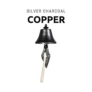 Upstreet Dinner Bell for Outside or Inside Made of Red Copper Hanging Bell, Cast Iron Outdoor Bell to Wall Mounted Surfaces for Church, Home, and School Bell (Cinereous, 6)